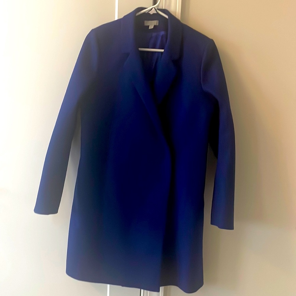 Cos Royal Blue Minimalist Wool Blend Coat (Us Sz 8) - Gem